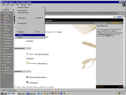 Outlook Express configuration