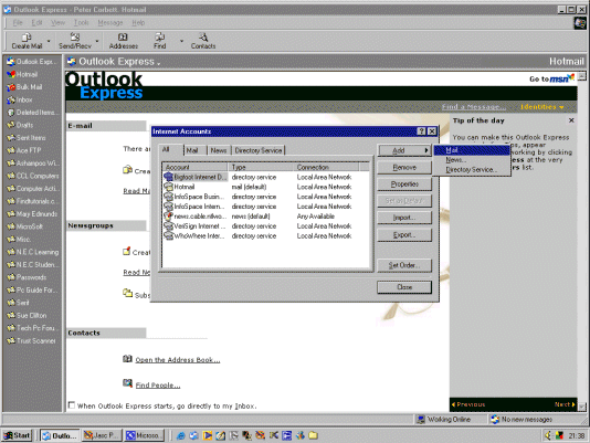 Outlook Express configuration